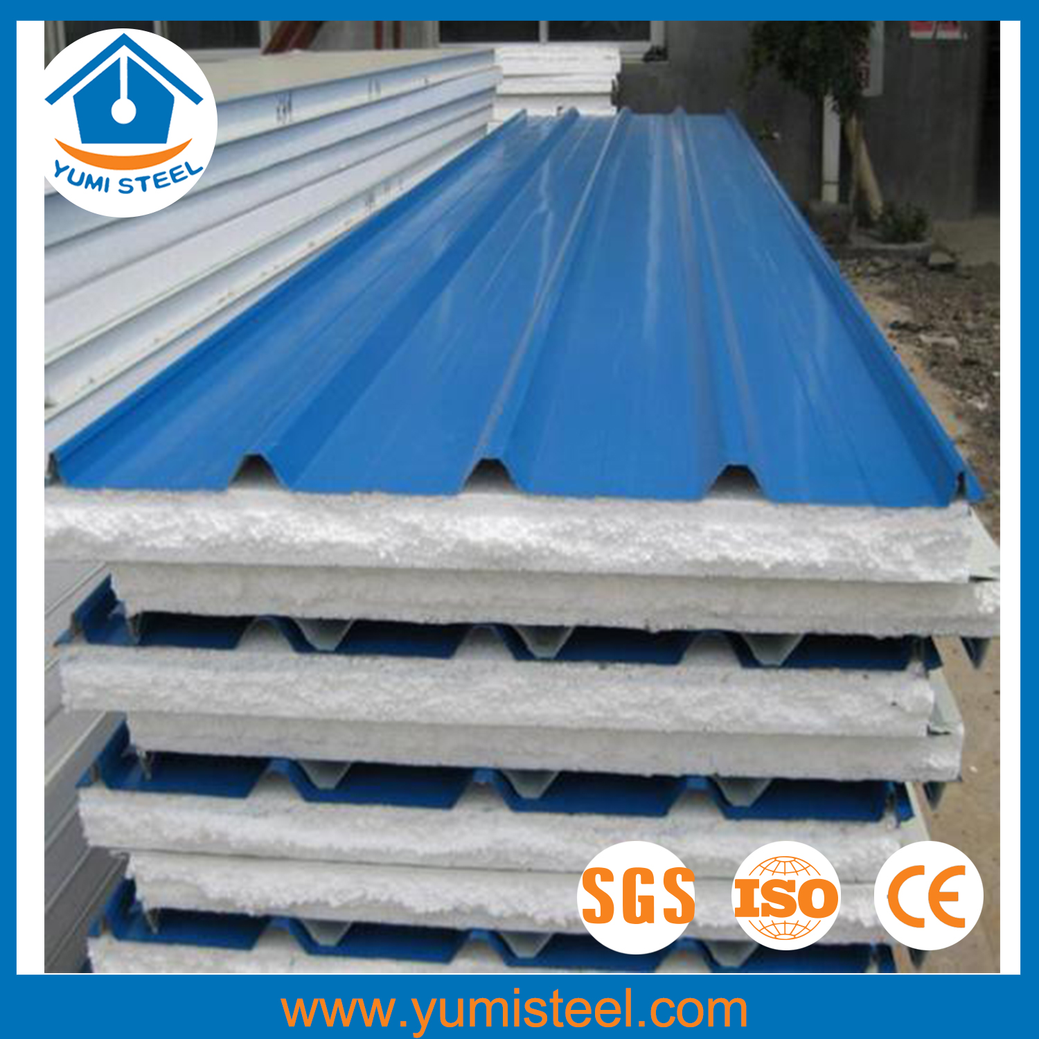 Panel sándwich EPS 50/70/100/150/200 espesor con chapa de acero de ...